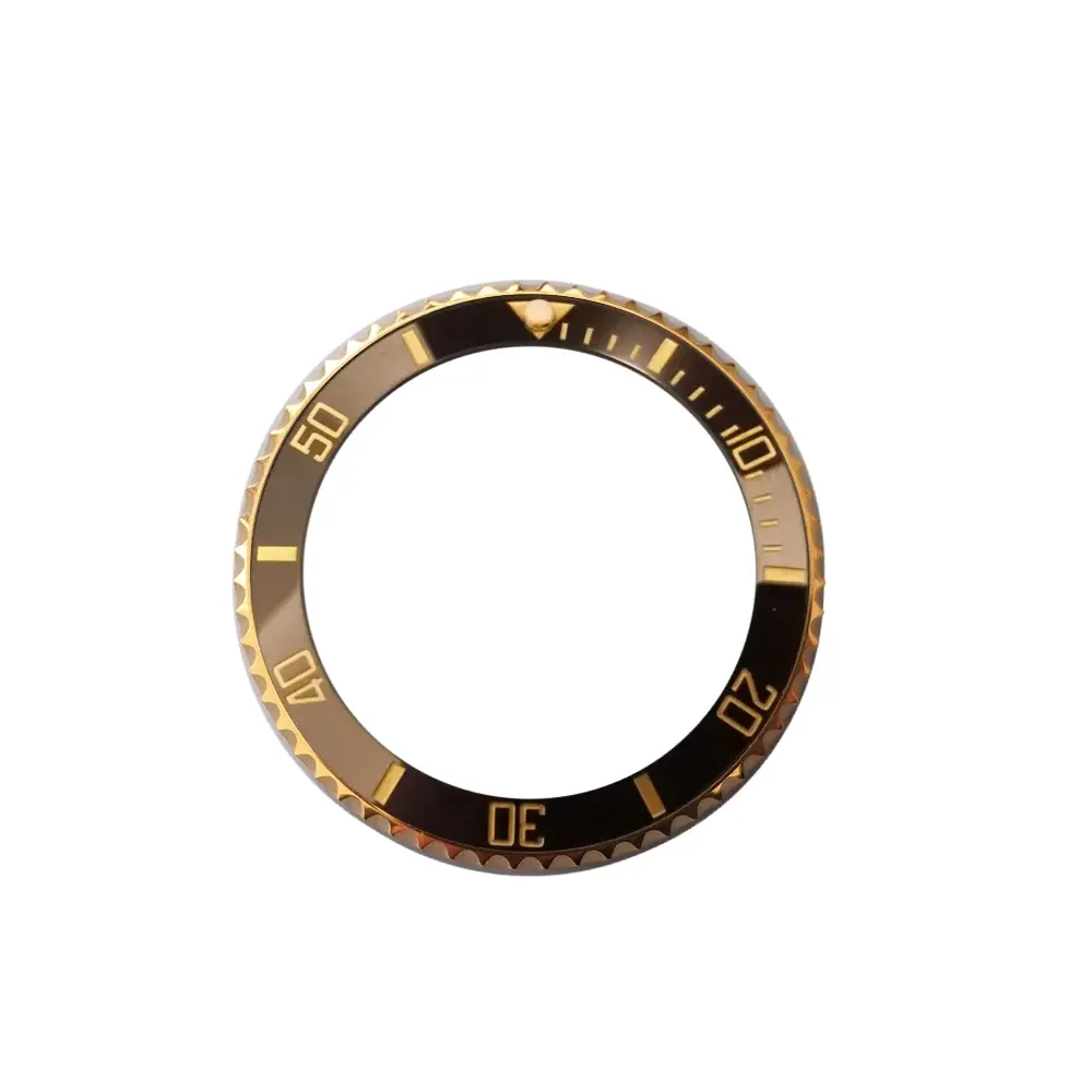 Stainless Steel Ring & Brown Ceramic Bezel Insert for Rolex Submariner ...