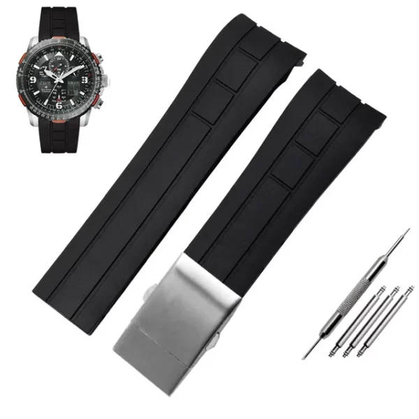 Black Rubber Strap for Mido Multifort Gent - 2 Sizes